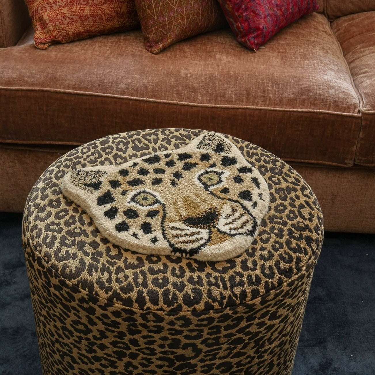 Loony Leopard Head Rug